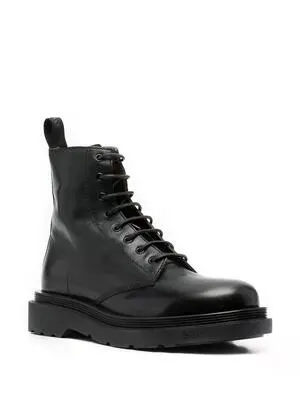 BUTTERO® Chunky Leather Lace-up Boots - Black