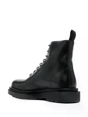 BUTTERO® Chunky Leather Lace-up Boots - Black