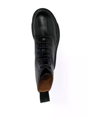 BUTTERO® Chunky Leather Lace-up Boots - Black