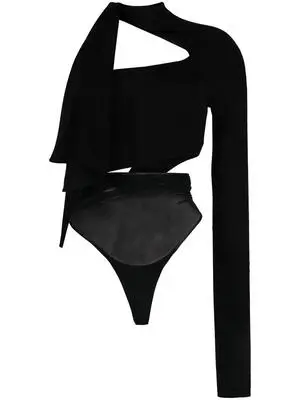 MUGLER Cut-out One-shoulder Bodysuit