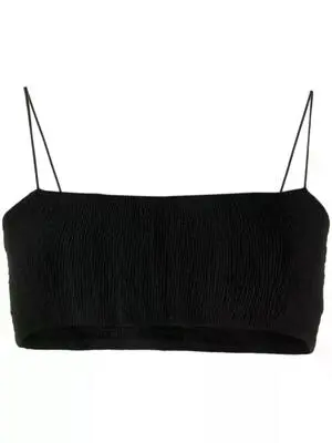 TOTEME Smocked Bikini Top - Black