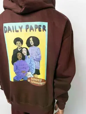 DAILY PAPER Graphic Print Cotton Hoodie