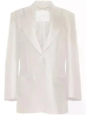 Adam Lippes Wool-silk Radzimire Tux Jacket - White