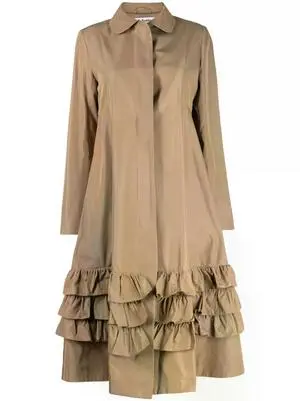 MOLLY GODDARD Lacey Ruffled Calf-length Coat