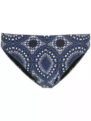 AMIR SLAMA Abstract Print Swimming Trunks - Blue