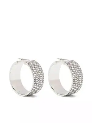 Amina Muaddi Crystal-embellished Hoop Earrings - Silver