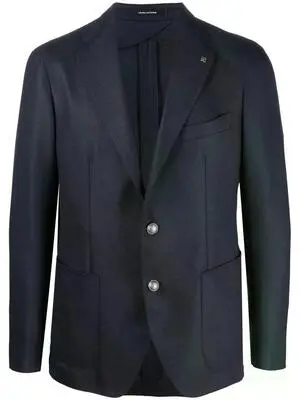 Tagliatore Virgin Wool Single-breasted Blazer - Blue