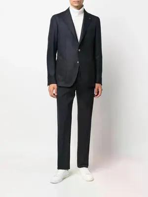 Tagliatore Virgin Wool Single-breasted Blazer - Blue