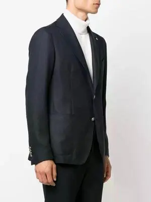Tagliatore Virgin Wool Single-breasted Blazer - Blue