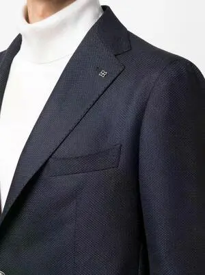 Tagliatore Virgin Wool Single-breasted Blazer - Blue