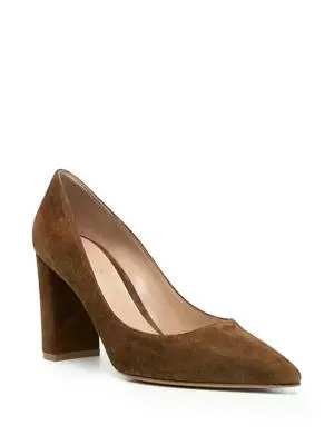 GIANVITO ROSSI Piper 85mm Suede Pumps - Brown