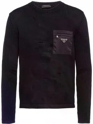 Prada Wool Jumper With Pocket Detail