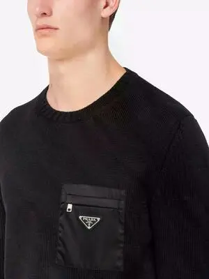 Prada Wool Jumper With Pocket Detail