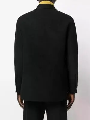 JIL SANDER Button-up Wool Shirt Jacket - Black