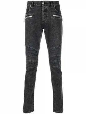 Balmain Ribbed-knee Slim-fit Jeans
