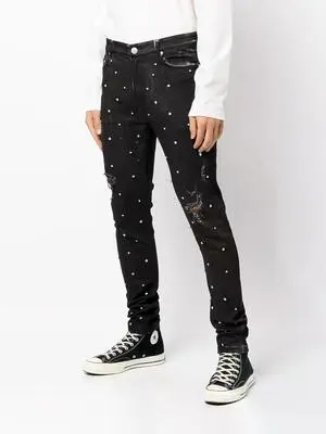 GOD'S MASTERFUL CHILDREN Cassidy Crystal-embellished Ripped Skinny Jeans