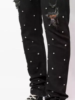 GOD'S MASTERFUL CHILDREN Cassidy Crystal-embellished Ripped Skinny Jeans