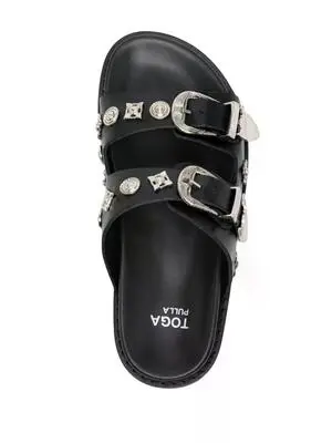 Toga Stud-embellished Leather Sandals