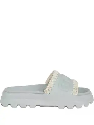 Mou Logo-embossed Slides - Blue