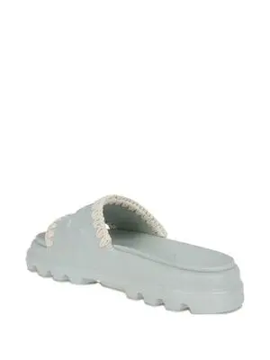 Mou Logo-embossed Slides - Blue