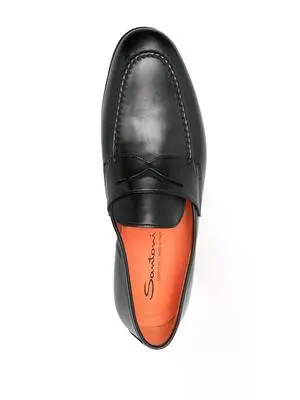 Santoni Leather Penny Loafers