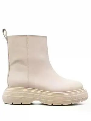 GIABORGHINI Marte Chunky Leather Ankle Boots - Neutrals