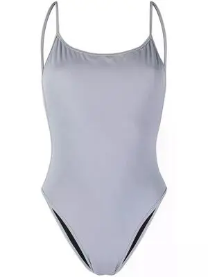 MANOKHI Scoop-neck Open-back One-piece - Grey