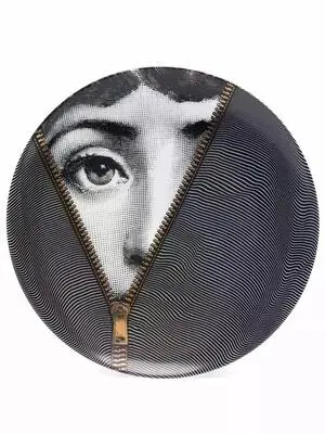 FORNASETTI Face Print Plate - Black