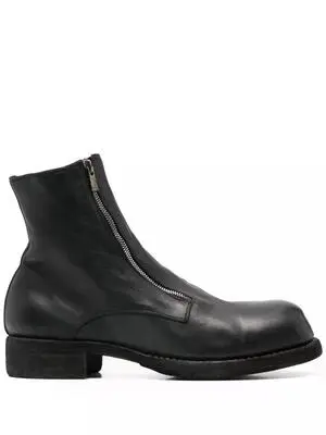 Guidi Leather Ankle Boots - Black