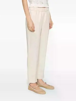 Peserico Interlock-twill Trousers - Neutrals