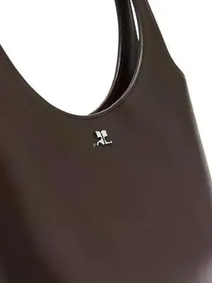 COURREGES Holy Leather Tote Bag - Brown