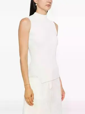 TOTEME Almaz Asymmetric Ribbed Tank Top - White