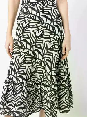 BAMBAH Geometric-print Ruffle Midi Skirt