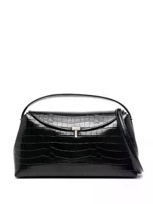 TOTEME T-lock Croco-embossed Top Handle Bag