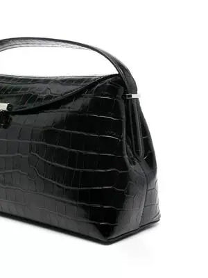 TOTEME T-lock Croco-embossed Top Handle Bag