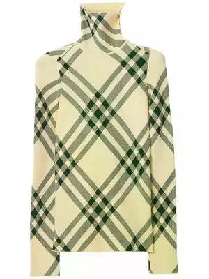Burberry Check-pattern High-neck Jumper