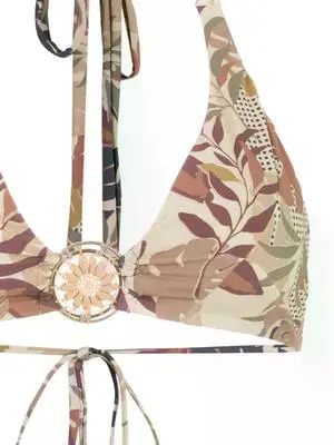 AMIR SLAMA Palm Leaf Print Bikini