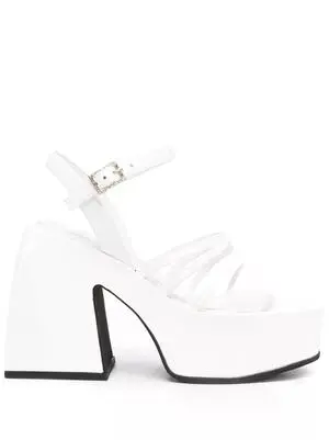 NODALETO Bulla Chibi 110mm Platform Sandals - White