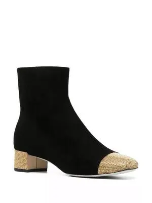 Rene Caovilla 40mm Rhinestone-embellished Suede Boots