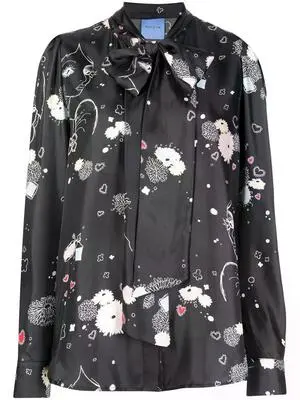 MACGRAW Illumination Bow-detail Shirt - Black