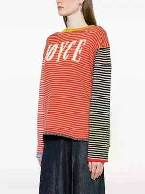 YANYAN Stripe-pattern Drop-shoulder Jumper