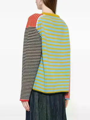 YANYAN Stripe-pattern Drop-shoulder Jumper