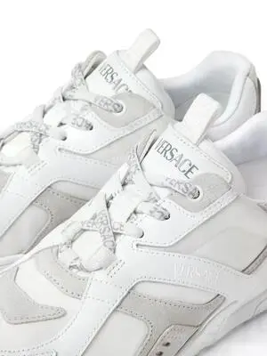 Versace Galaxia Low-top Lace-up Calf Leather Sneakers - White