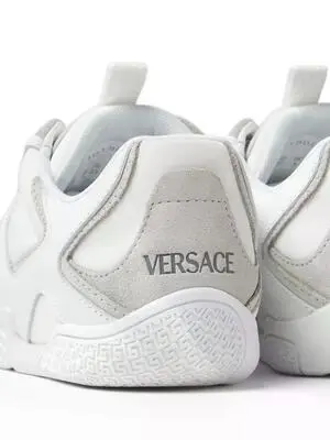 Versace Galaxia Low-top Lace-up Calf Leather Sneakers - White