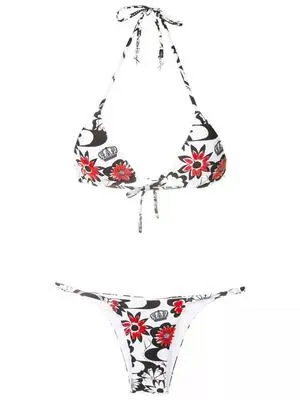 AMIR SLAMA Floral-print Bikini Set - Multicolour