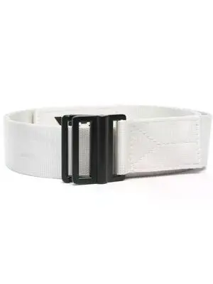 Y3 Logo-print Buckle Belt - Neutrals