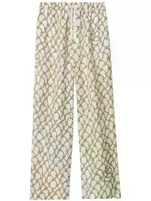 Burberry Knot-print Wide-leg Trousers - Neutrals