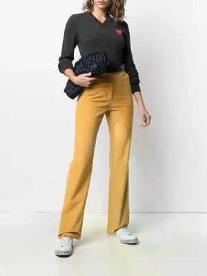 Play Comme Des Garcon V-neck Overlapping Heart Top