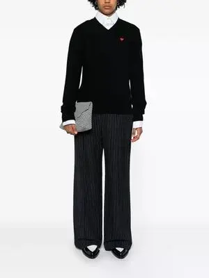Play Comme Des Garcon Logo-patch Wool Jumper - Black