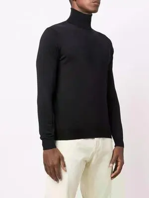 DELL'OGLIO Roll-neck Merino Jumper - Blue